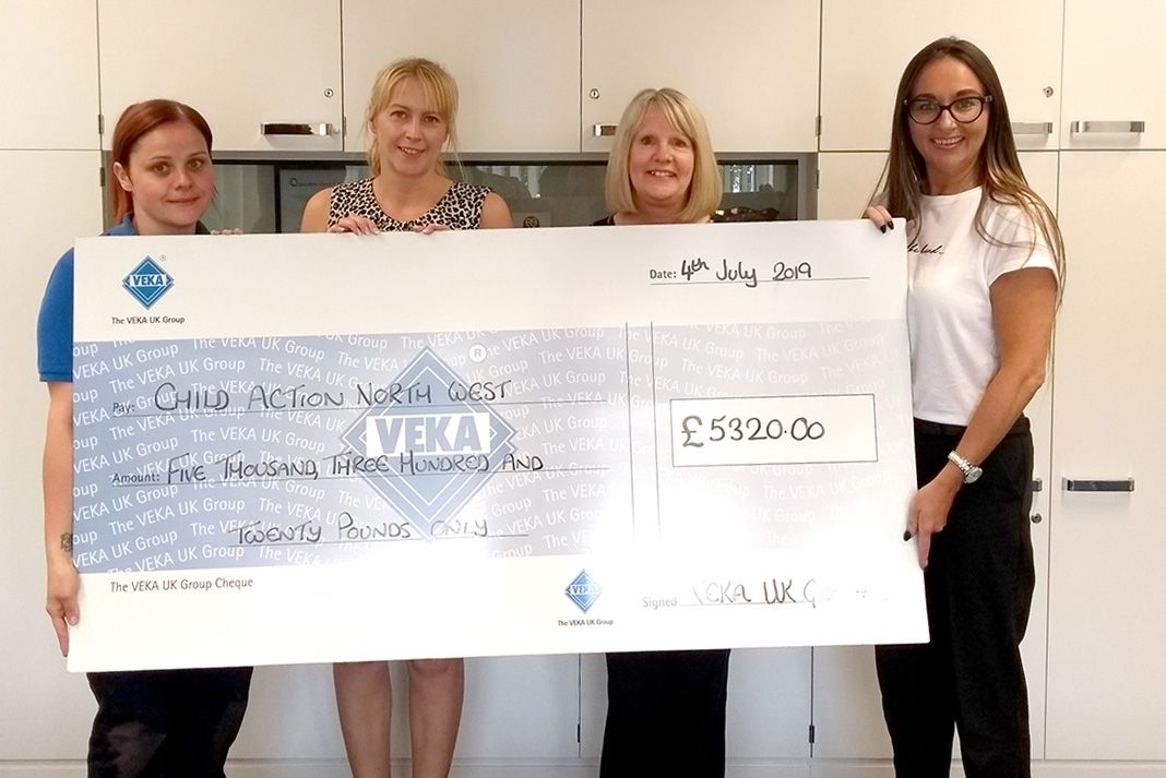 Veka UK donates £5,000 to Child Action North West | Glass & Glazing ...