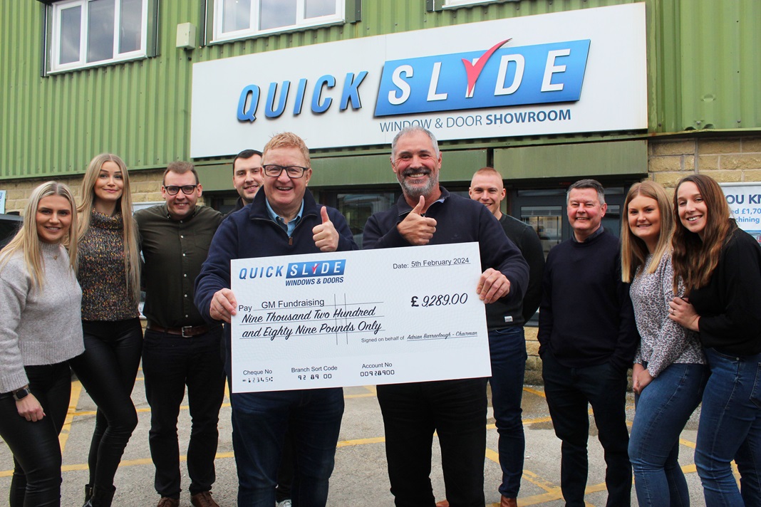 Quickslide raises £9k for GM Fundraising charity | Glass & Glazing Products Magazine (GGP)