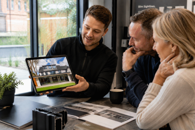 Aluminium sliders draw level with bifolds | Glass & Glazing Products ...